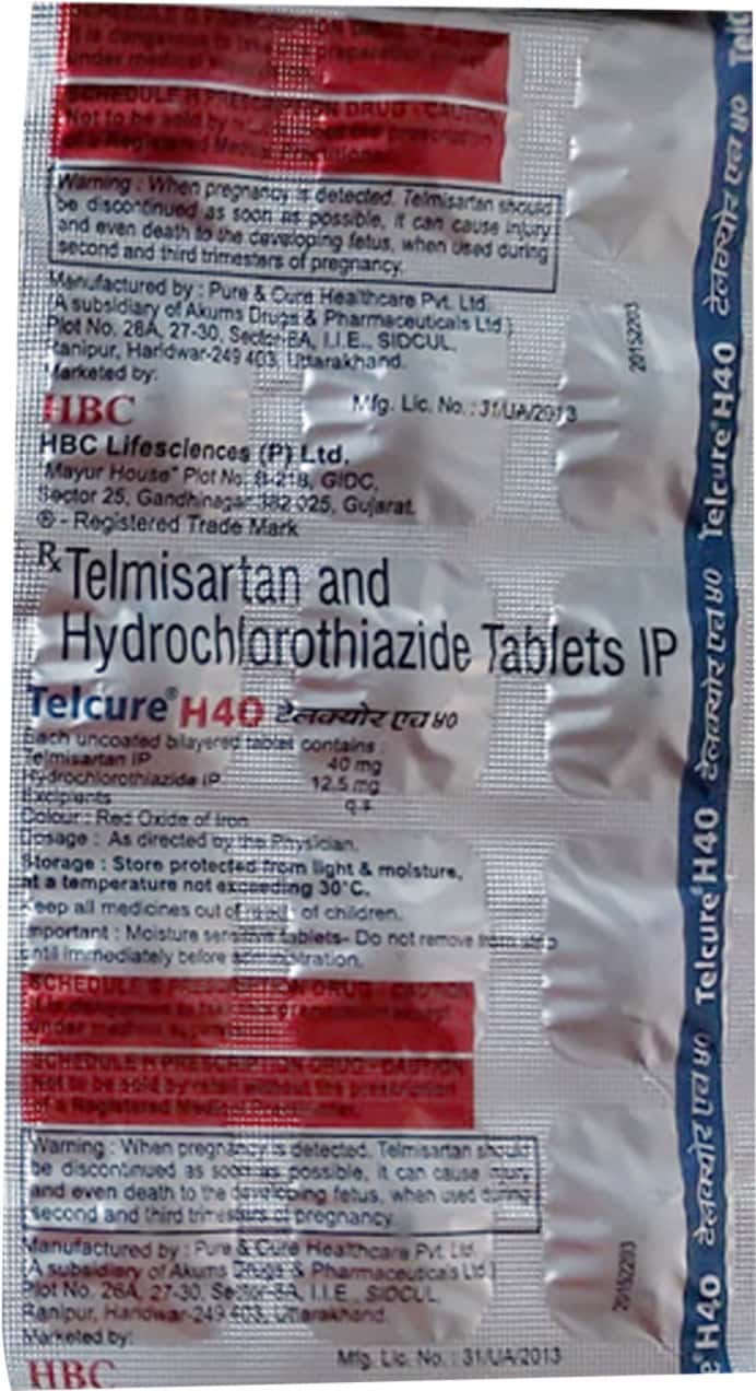 Telcure H 40 Tablet: Uses, Side Effects, Price, Dosage & More Info ...