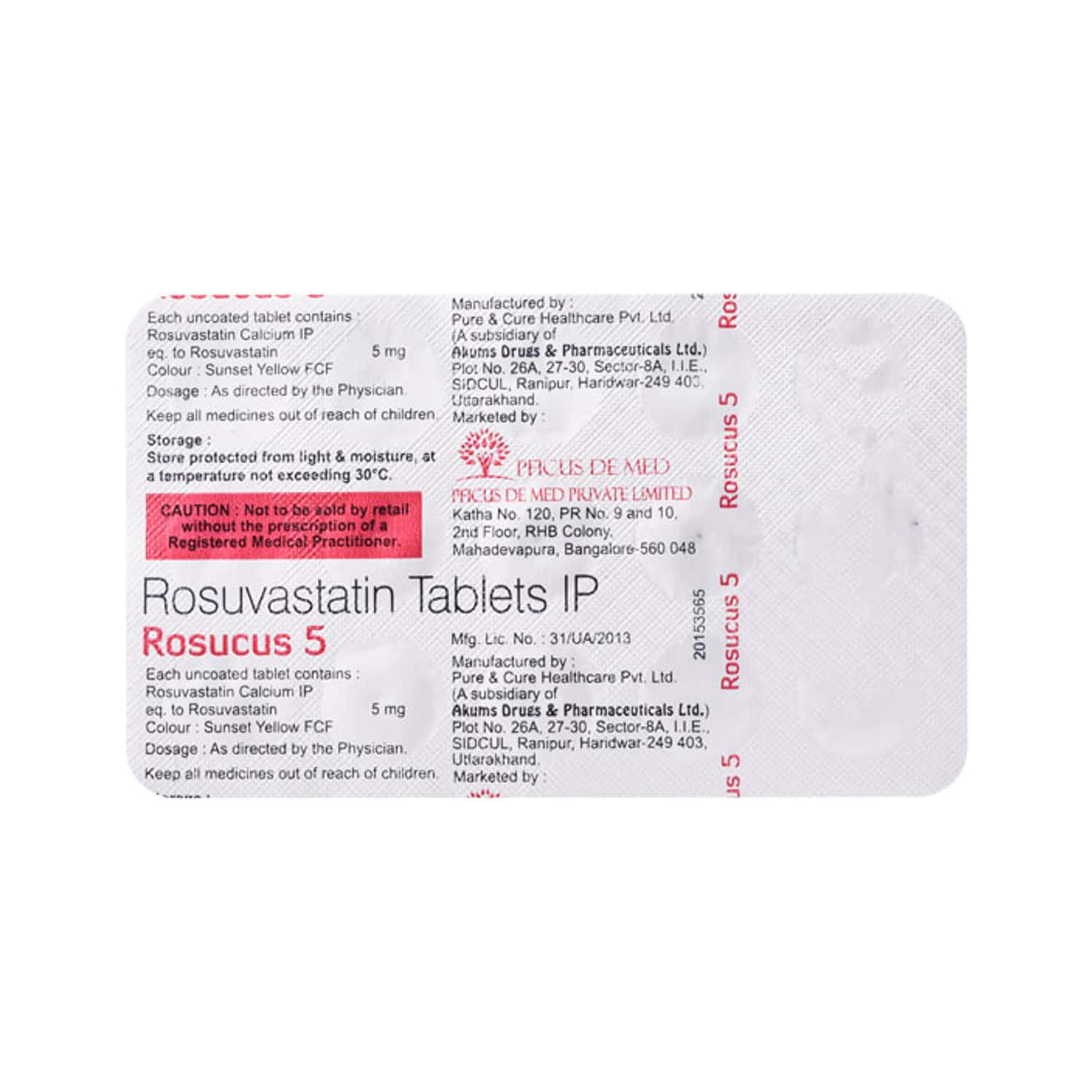 Rosucus 5 MG Tablet (15): Uses, Side Effects, Price & Dosage | PharmEasy
