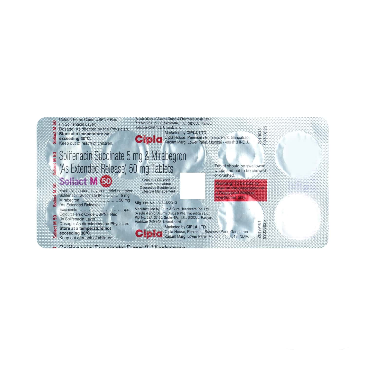 Soliact M 50mg Strip Of 10 Tablets: Uses, Side Effects, Price & Dosage ...