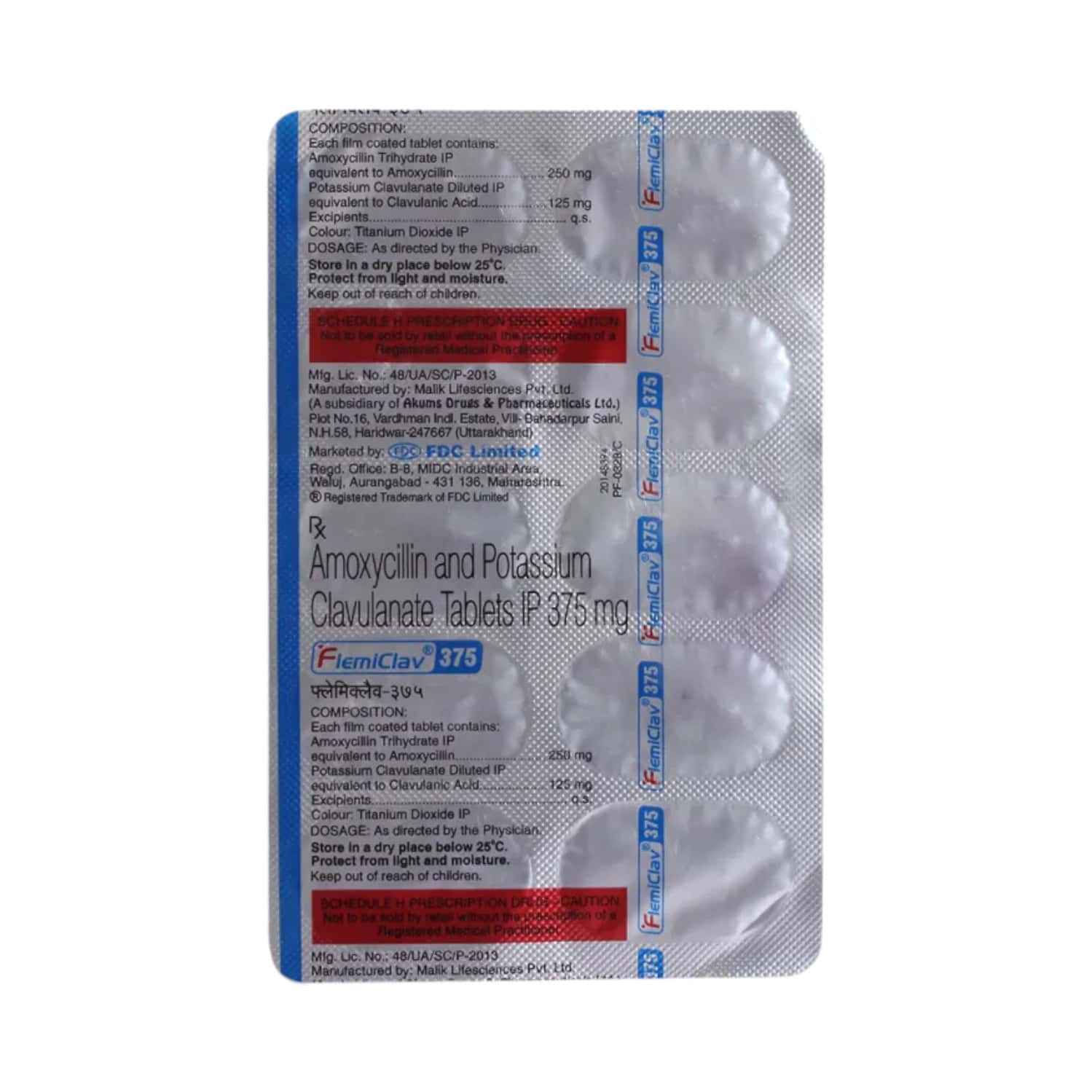 Flemiclav 375mg Strip Of 10 Tablets: Uses, Side Effects, Price & Dosage ...
