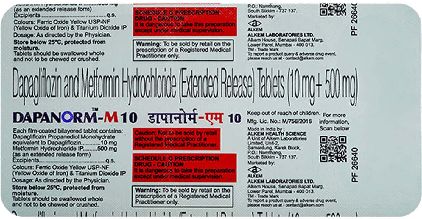 Dapanorm M 10mg Strip Of 10 Tablets: Uses, Side Effects, Price & Dosage ...