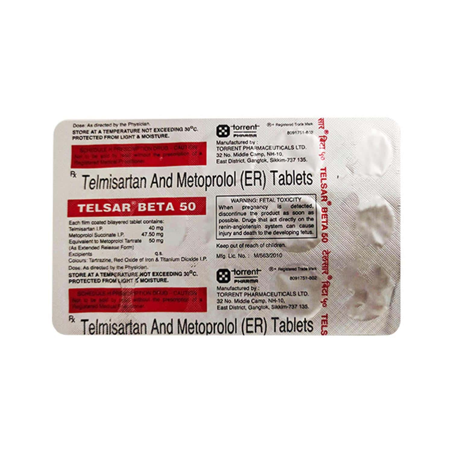 Telsar Beta 50mg Strip Of 15 Tablets: Uses, Side Effects, Price ...