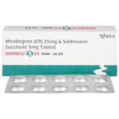 Mirbeg S 25mg Strip Of 10 Tablets: Uses, Side Effects, Price & Dosage ...
