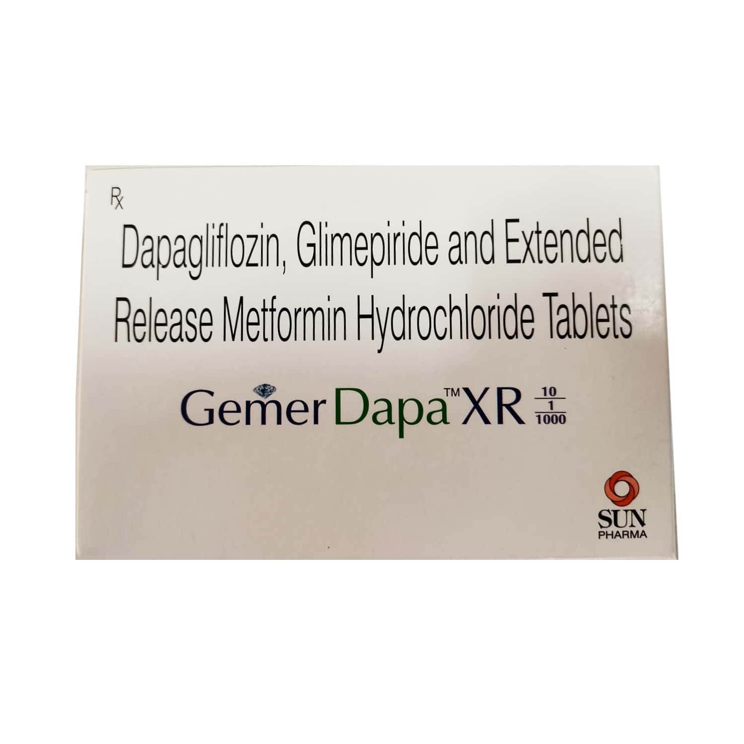 Gemer Dapa Xr 10/1/1000mg Strip Of 7 Tablets: Uses, Side Effects, Price ...
