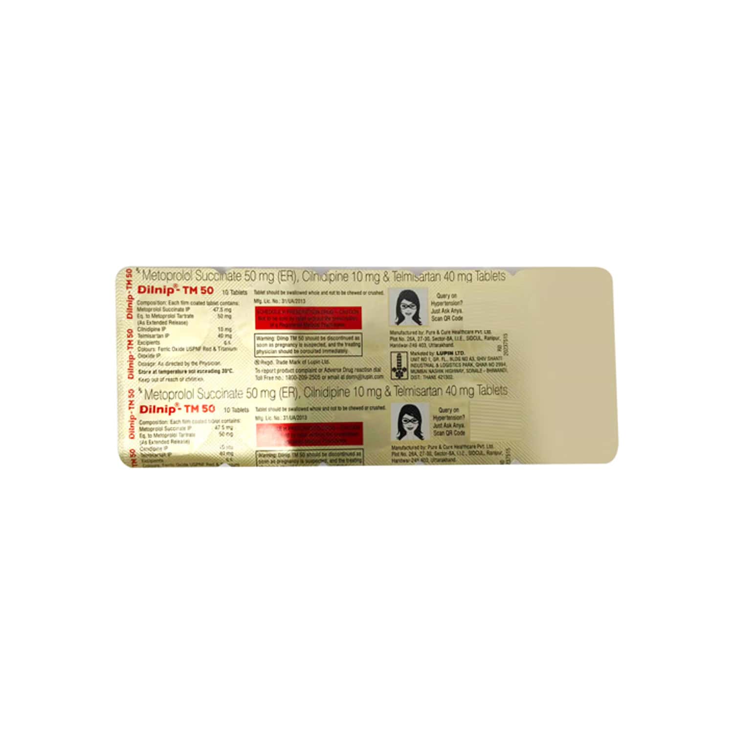 Dilnip Tm 50mg Strip Of 10 Tablets: Uses, Side Effects, Price & Dosage ...